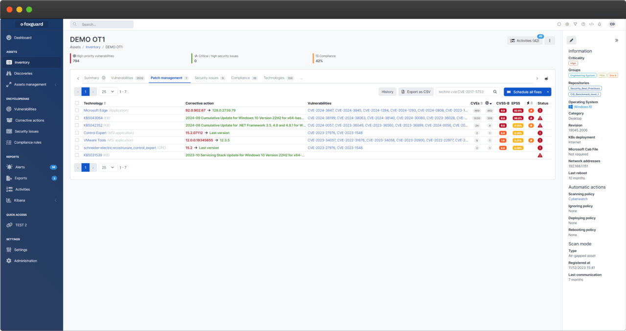 Foxguard - Manage all your vulnerabilities with our Cyberwatch platform